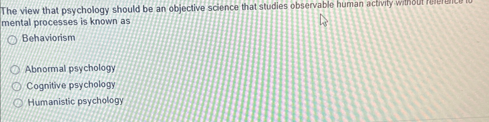 Solved The view that psychology should be an objective | Chegg.com