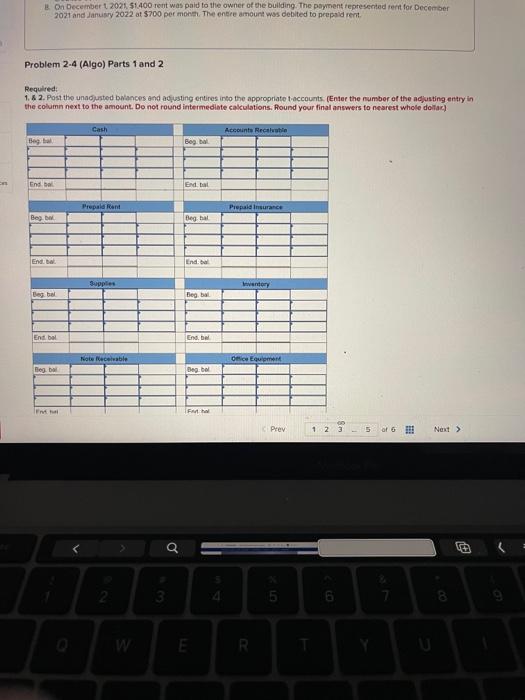 Solved Sems Problem 2-4 (Algo) Accounting cycle; adjusting | Chegg.com
