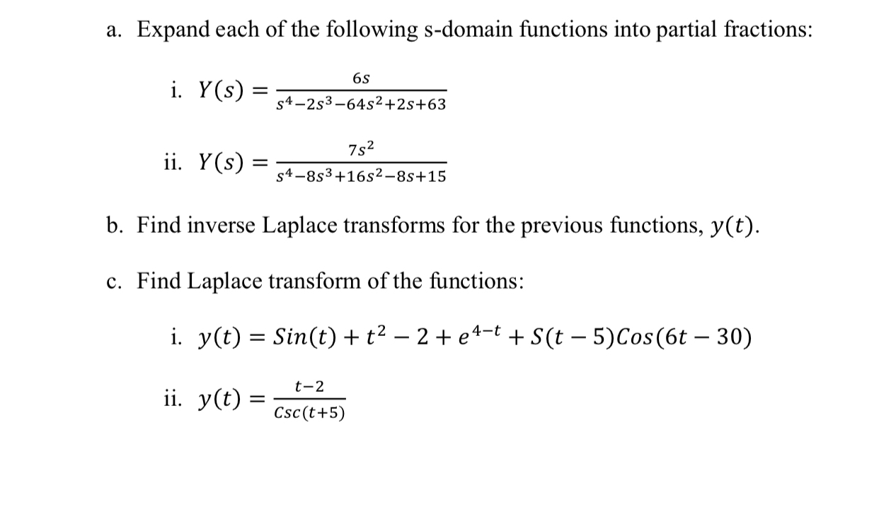 Solved Use MATLAB to solve the following:a. ﻿Expand each of | Chegg.com