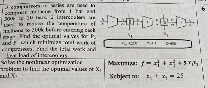 Solved 3 compressors in series are used to compress methane | Chegg.com