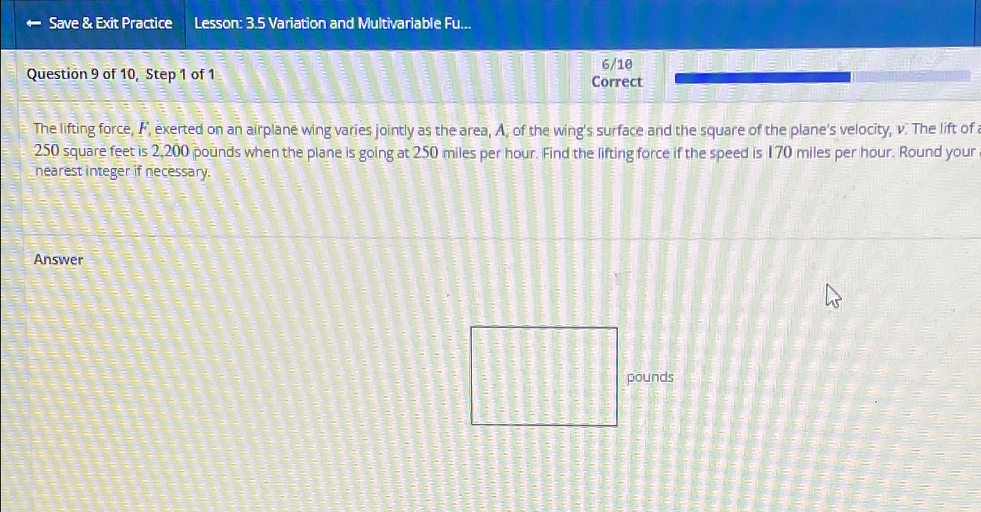 Solved Save & Exit PracticeLesson: 3.5 ﻿Variation and | Chegg.com