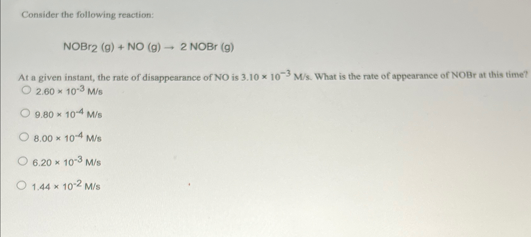 Solved Consider the following | Chegg.com