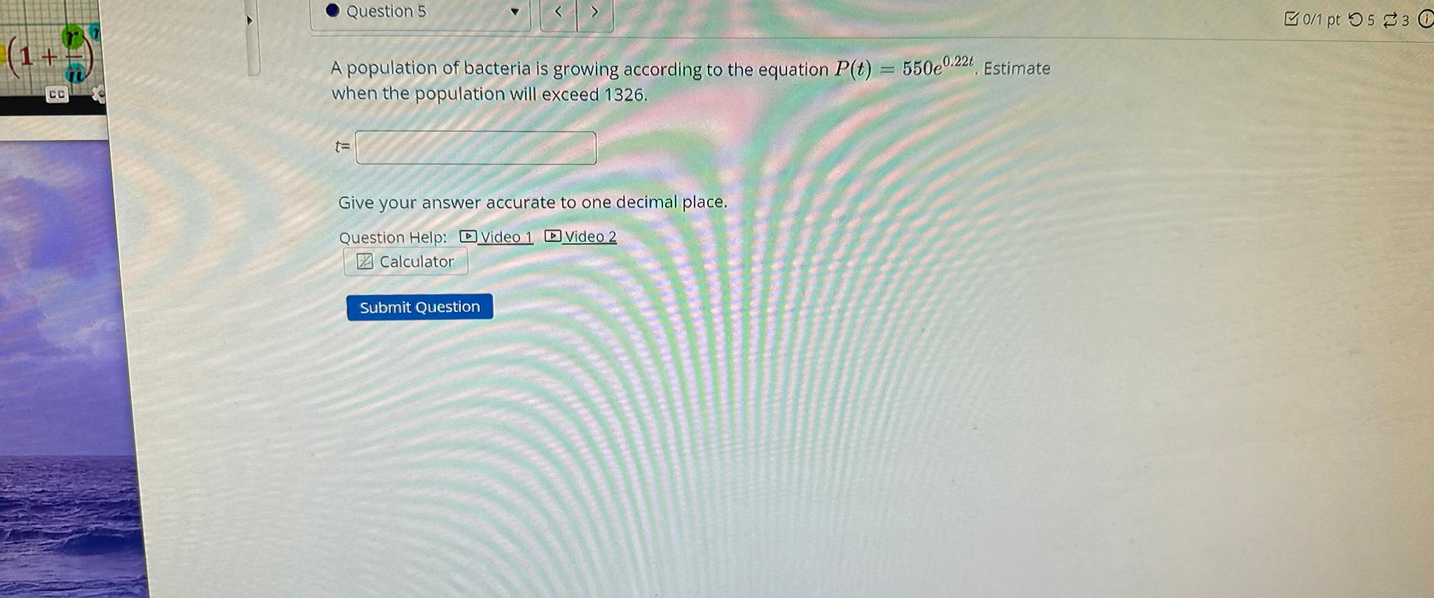 Solved Question 5\\n(0)/(1) pt 55⇄3\\n(1+(n)/(n))^(n)\\nA | Chegg.com