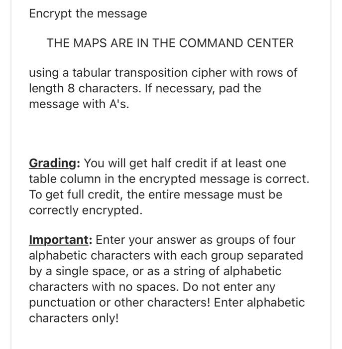 Solved THE MAPS ARE IN THE COMMAND CENTER using a tabular | Chegg.com