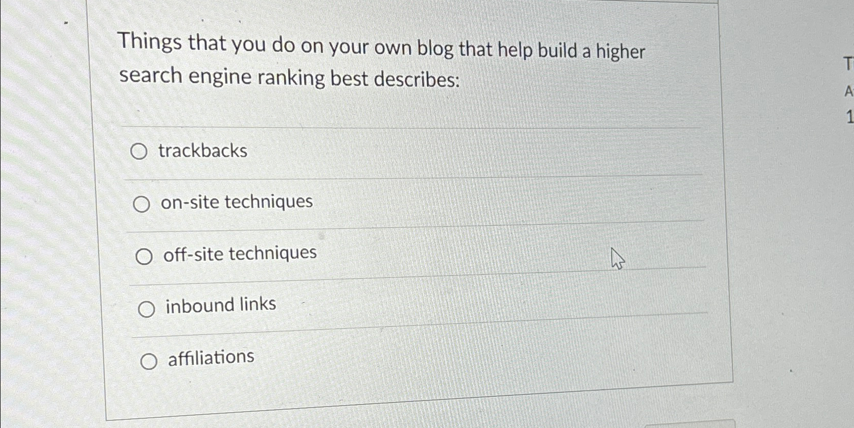 Solved Things that you do on your own blog that help build a | Chegg.com