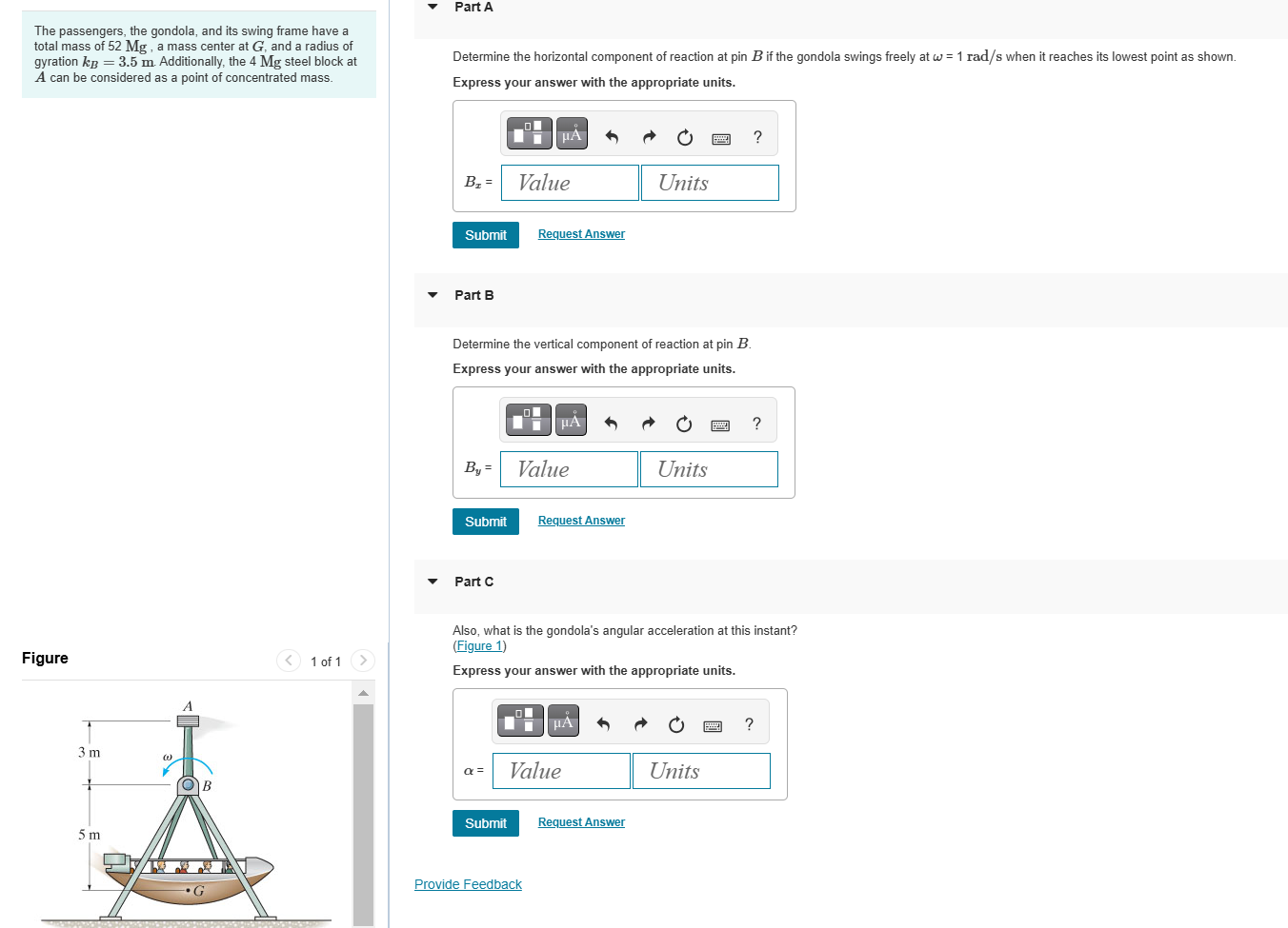 Solved The passengers, the gondola, and its swing frame have | Chegg.com