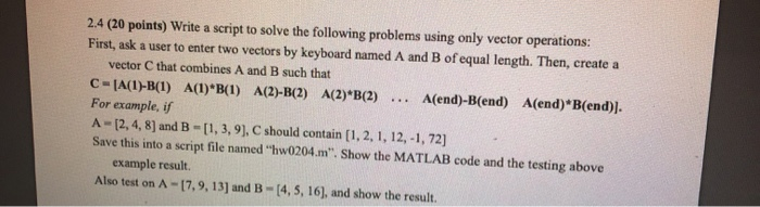 Solved 24 20 Points Write A Script To Solve The Following 6894