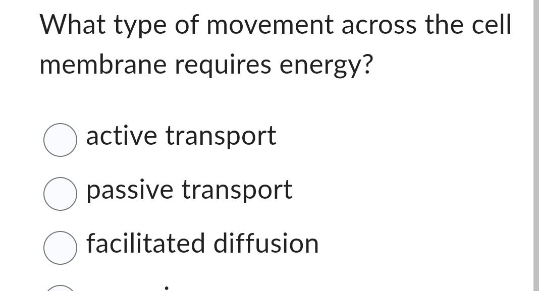 Solved What type of movement across the cell membrane | Chegg.com