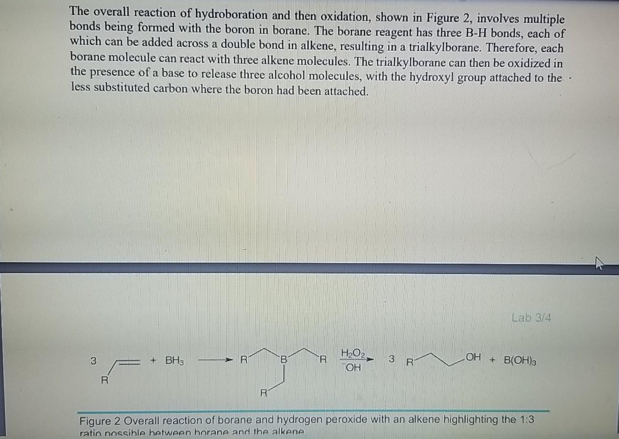 Solved Data And Report Submission - Hydroboration (2pts) | Chegg.com