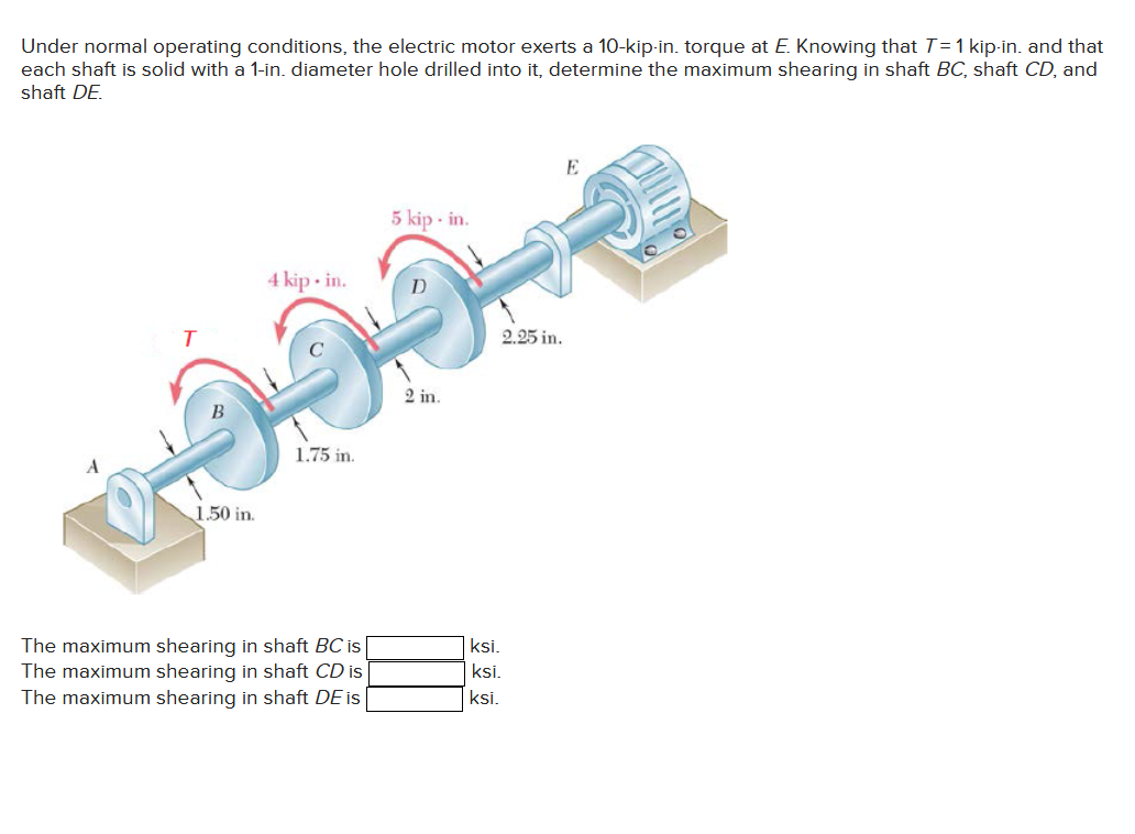 Solved Under normal operating conditions, the electric motor | Chegg.com