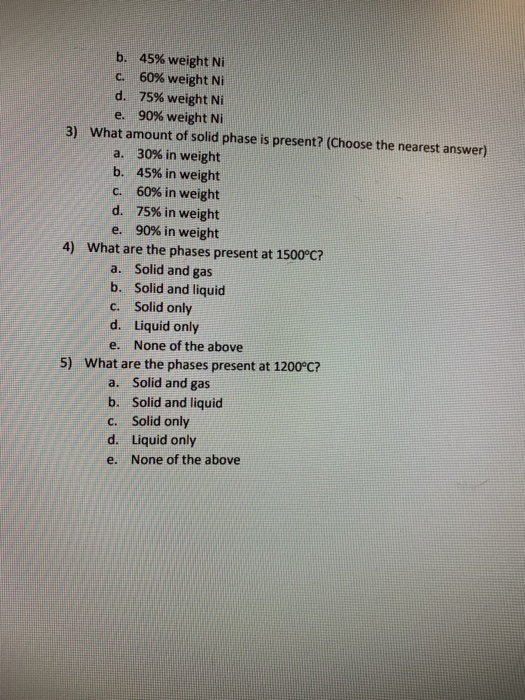 Solved Consider an alloy containing 70 wt% Ni and 30 wt% Cu | Chegg.com
