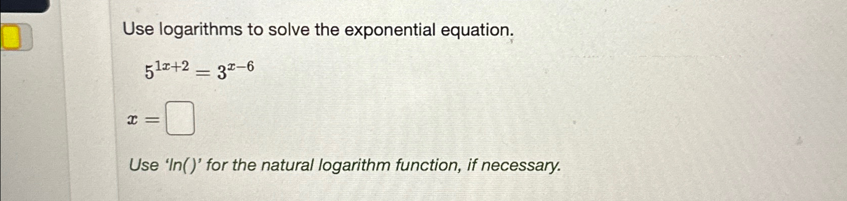 Use logarithms to solve the exponential | Chegg.com
