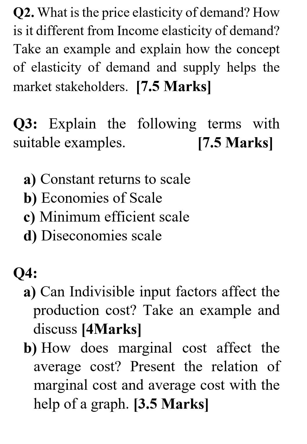 Solved Q2. What is the price elasticity of demand? How is it | Chegg.com