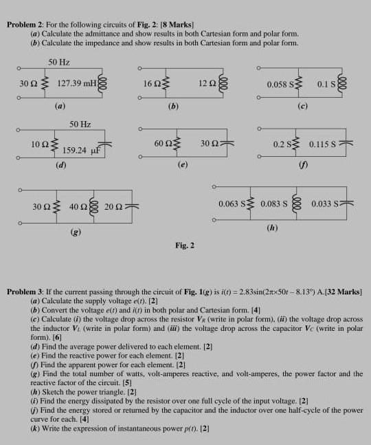 Solved Problem 2: For the following circuits of Fig. 2: [8 | Chegg.com
