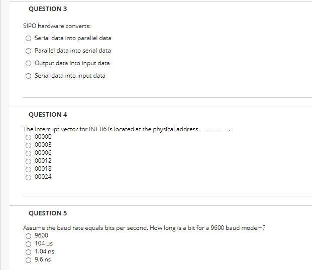 Solved QUESTION 1 When the MPU takes an interrupt it runs a | Chegg.com