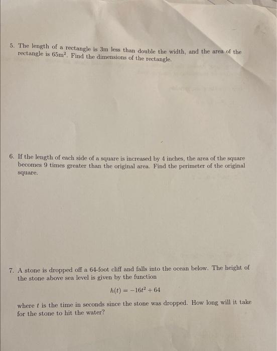 Solved In-Class: Solving Quadratic Equations Instructions: | Chegg.com