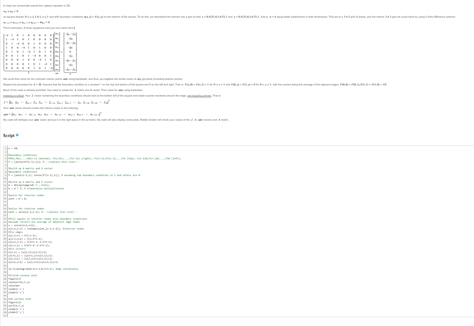 Solved Please Solve Your Code Here Part In Matlabin Class 2626
