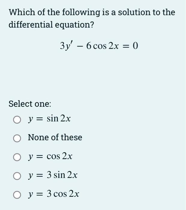 Solved y = 2 is for the autonomous DE: dy dx y? – 4 Select | Chegg.com