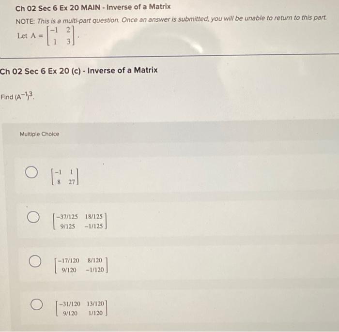 Solved Ch 02 Sec 6 Ex 01 MAIN - Matrix Basics NOTE: This is | Chegg.com