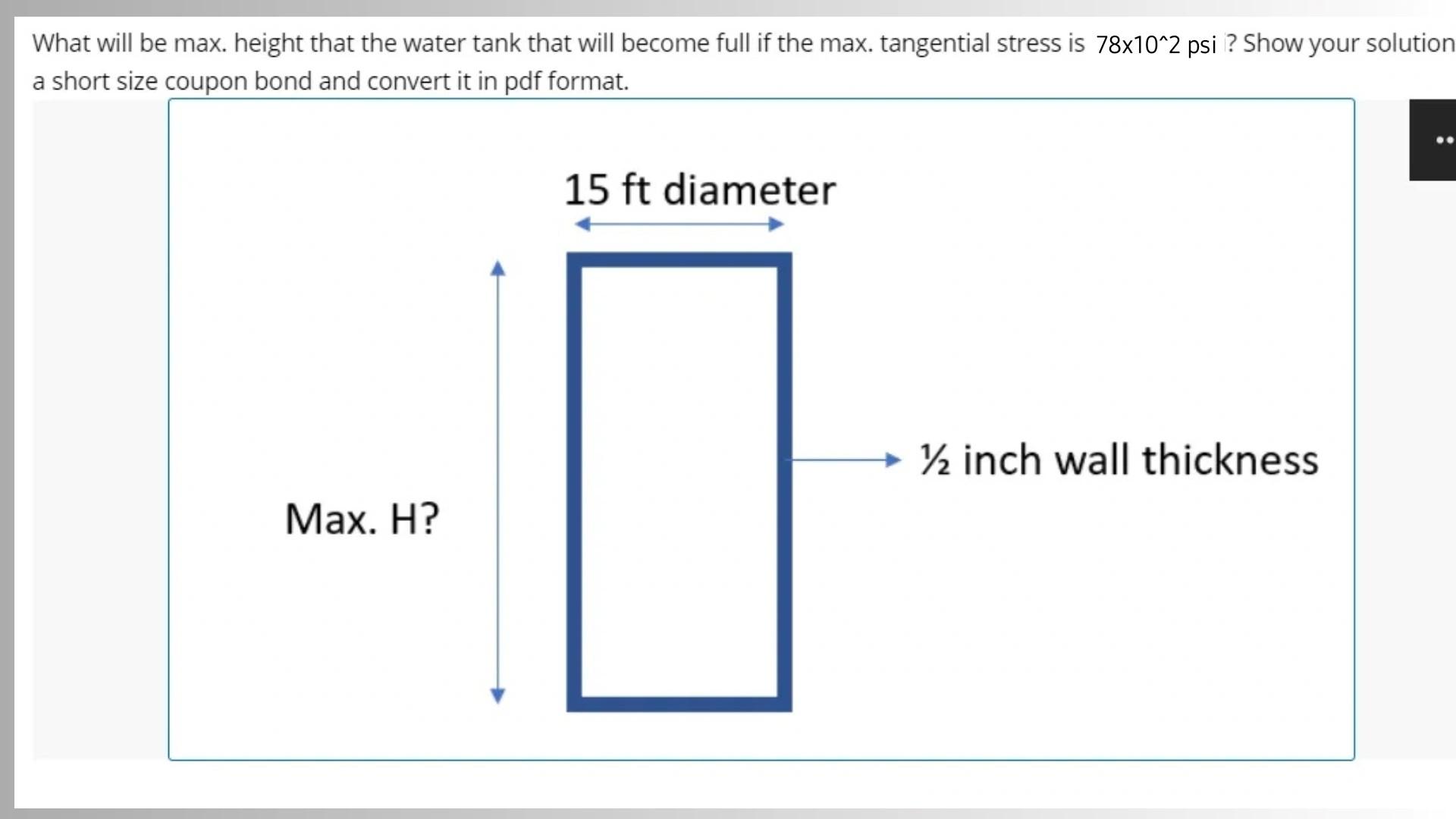 Solved What will be max. height that the water tank that | Chegg.com