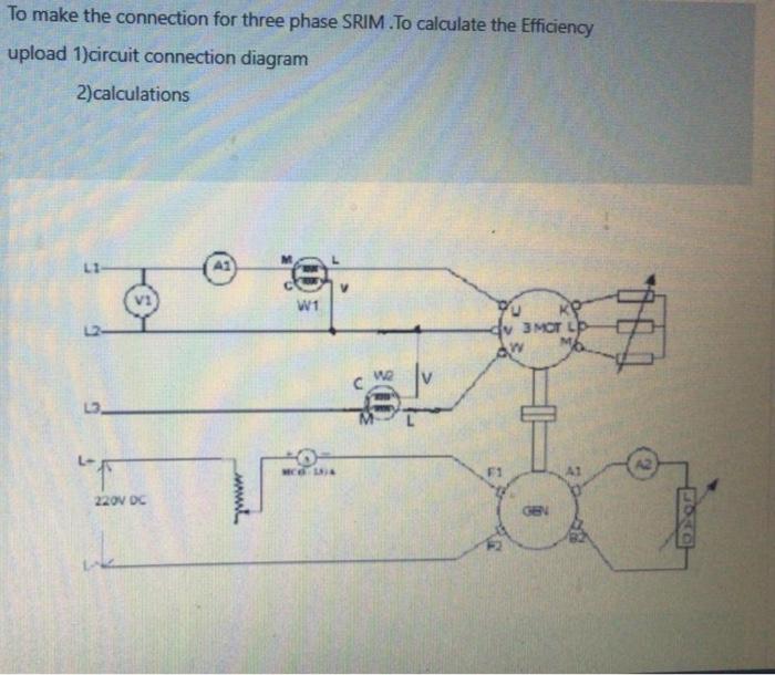 Solved To make the connection for three phase SRIM .To | Chegg.com