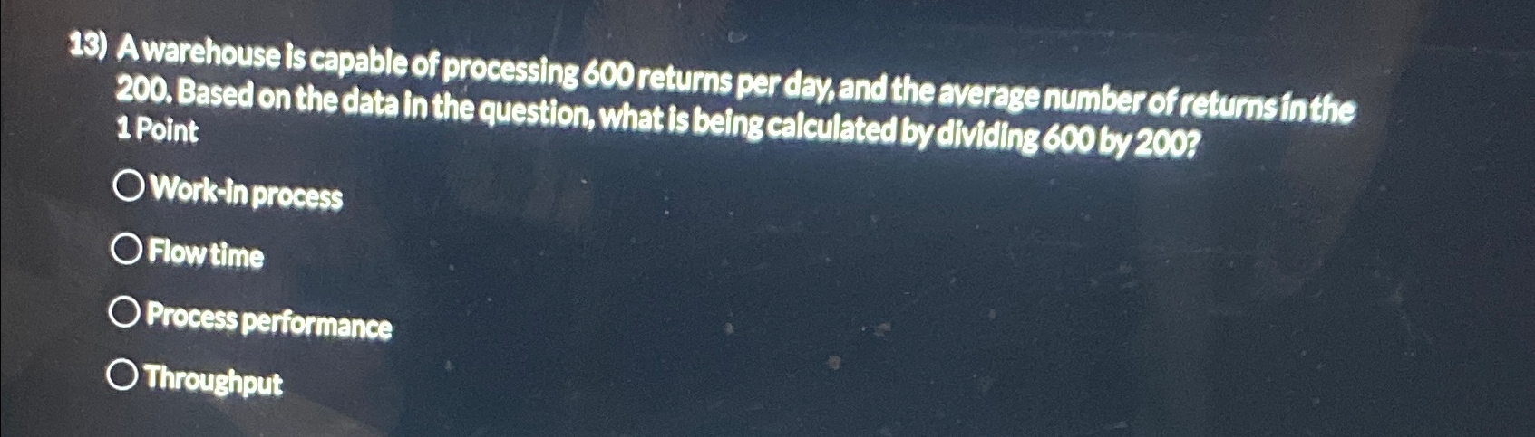 Solved A warehouse is capable of processing 600 ﻿returns per | Chegg.com