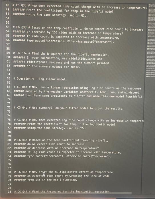 Solved 1 Cg Qo Read The Data File Bikeshare Csv Into R 