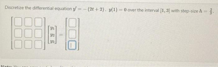 Solved Discretize the differential equation | Chegg.com