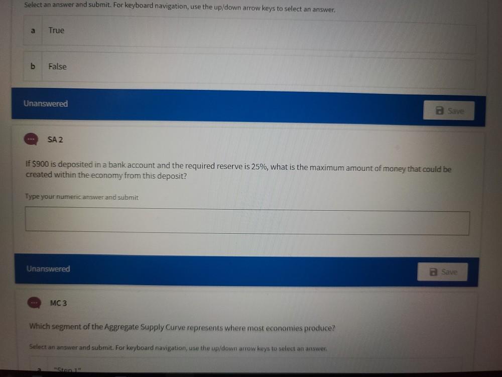 Solved Select an answer and submit. For keyboard navigation, | Chegg.com