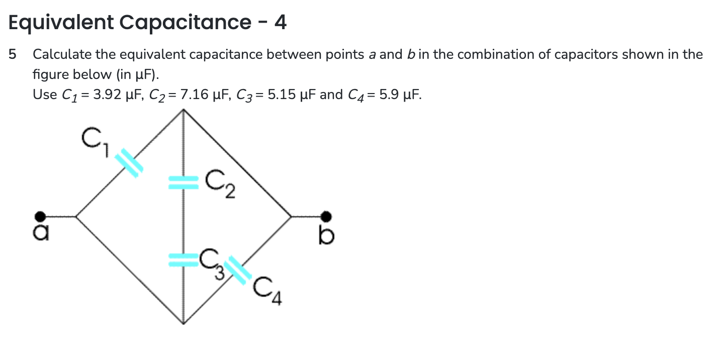 Solved Equivalent Capacitance - 45 ﻿Calculate the equivalent | Chegg.com