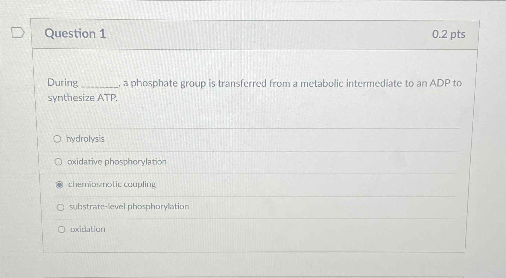 Solved Question 10.2ptsDuring , ﻿a phosphate group is | Chegg.com