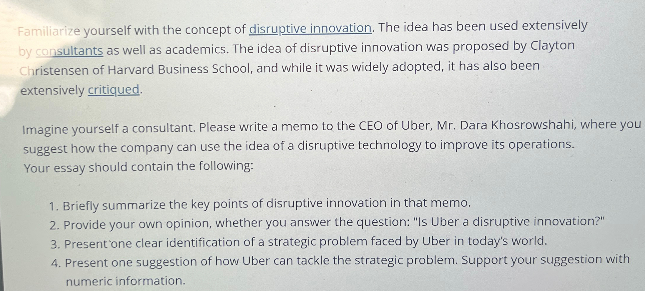 Solved Familiarize yourself with the concept of disruptive | Chegg.com