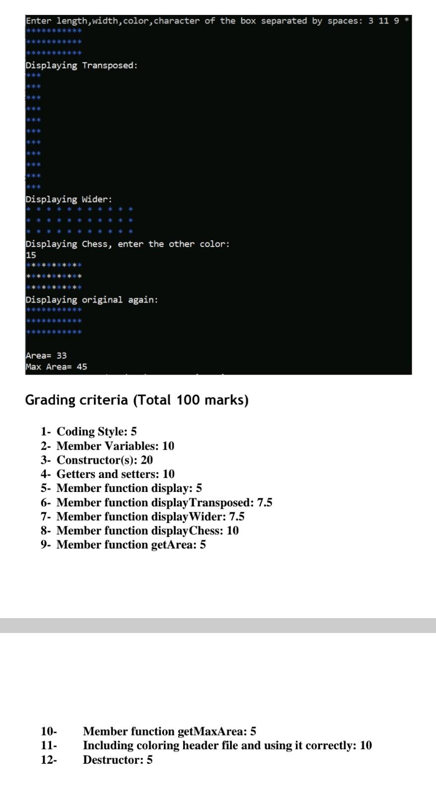 Solved Task Declare and implement a class ColoredBox which | Chegg.com
