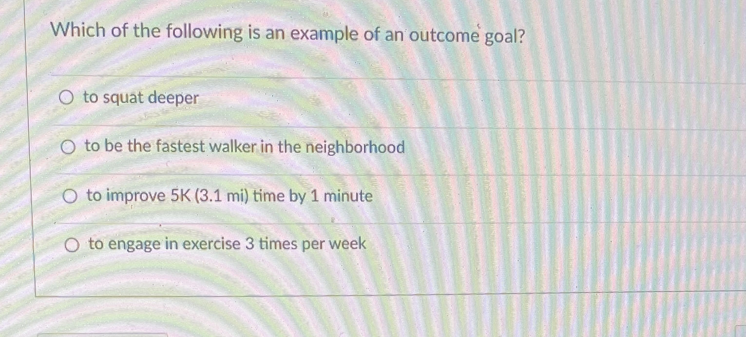 Solved Which of the following is an example of an outcome | Chegg.com