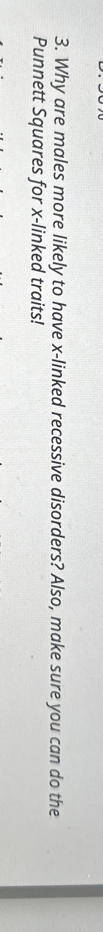 Solved Why are males more likely to have x-linked recessive | Chegg.com