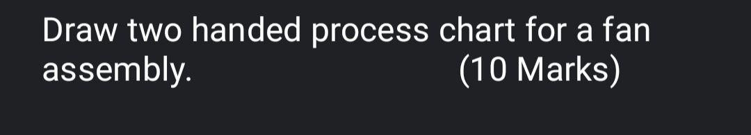 Solved Draw two handed process chart for a fan assembly. (10 | Chegg.com