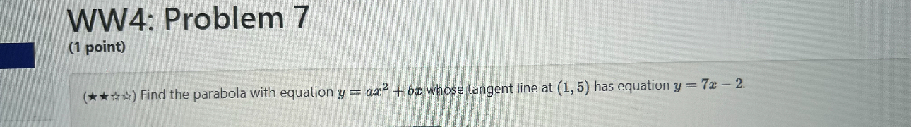 Solved WW4: Problem 7(1 ﻿point) ﻿tr | Chegg.com