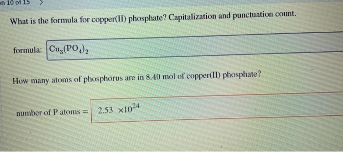 Solved What is the formula for copper(II) phosphate? | Chegg.com