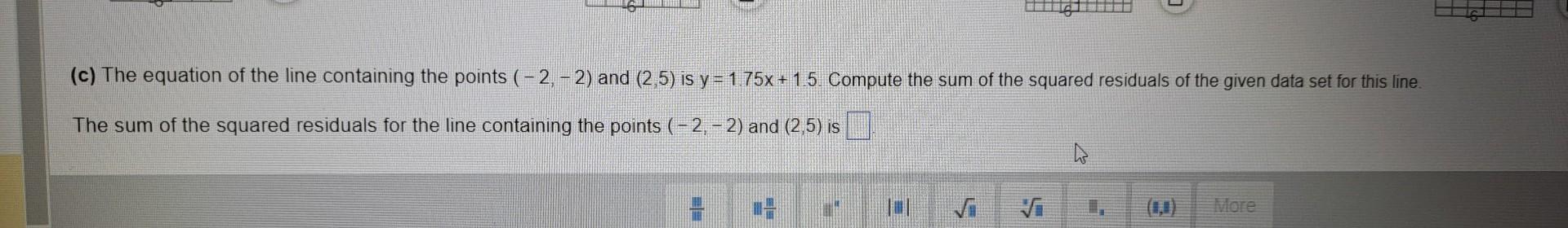 Solved (c) The equation of the line containing the points | Chegg.com