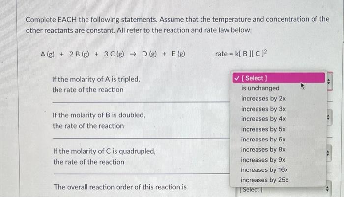 Solved Complete EACH the following statements. Assume that | Chegg.com