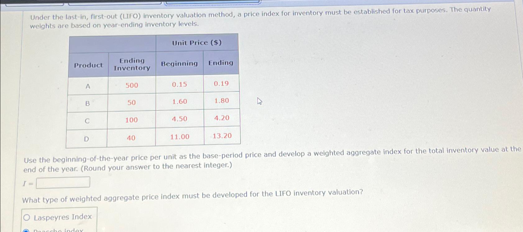 Under the last-in, ﻿first-out (UFO) ﻿inventory | Chegg.com