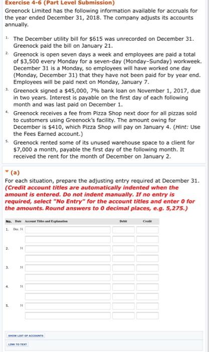 Solved Accounting Cycle Review 4-1 (Part Level Submission) | Chegg.com