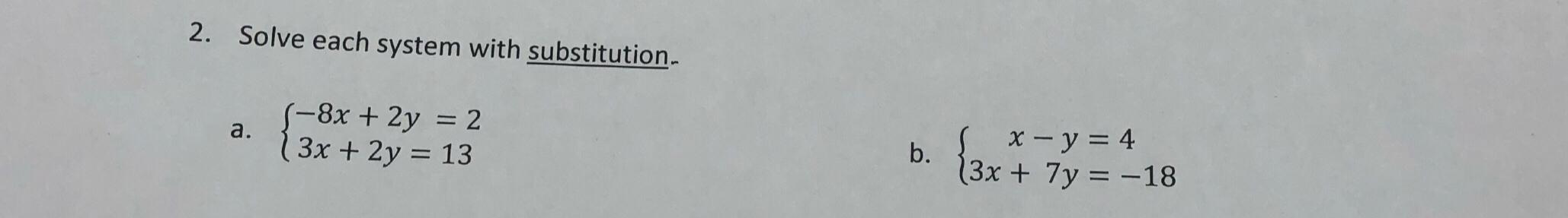 Solved Solve each system with | Chegg.com