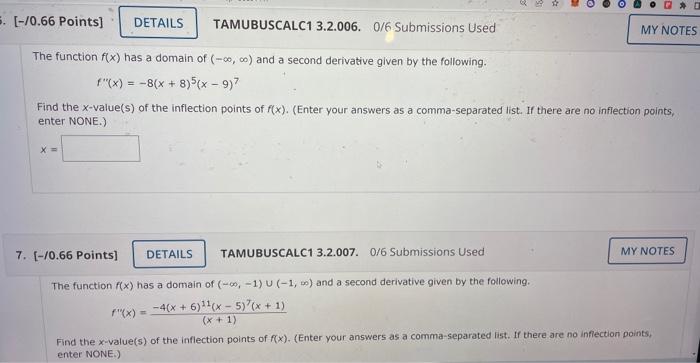 Solved The function f(x) has a domain of (−∞,∞) and a second | Chegg.com