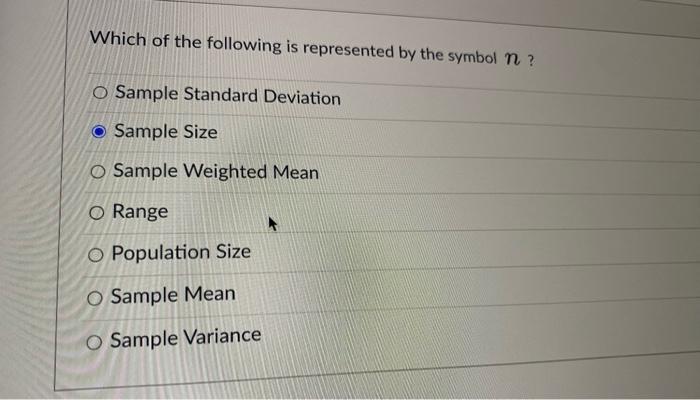 Solved Which of the following is represented by the symbol n | Chegg.com