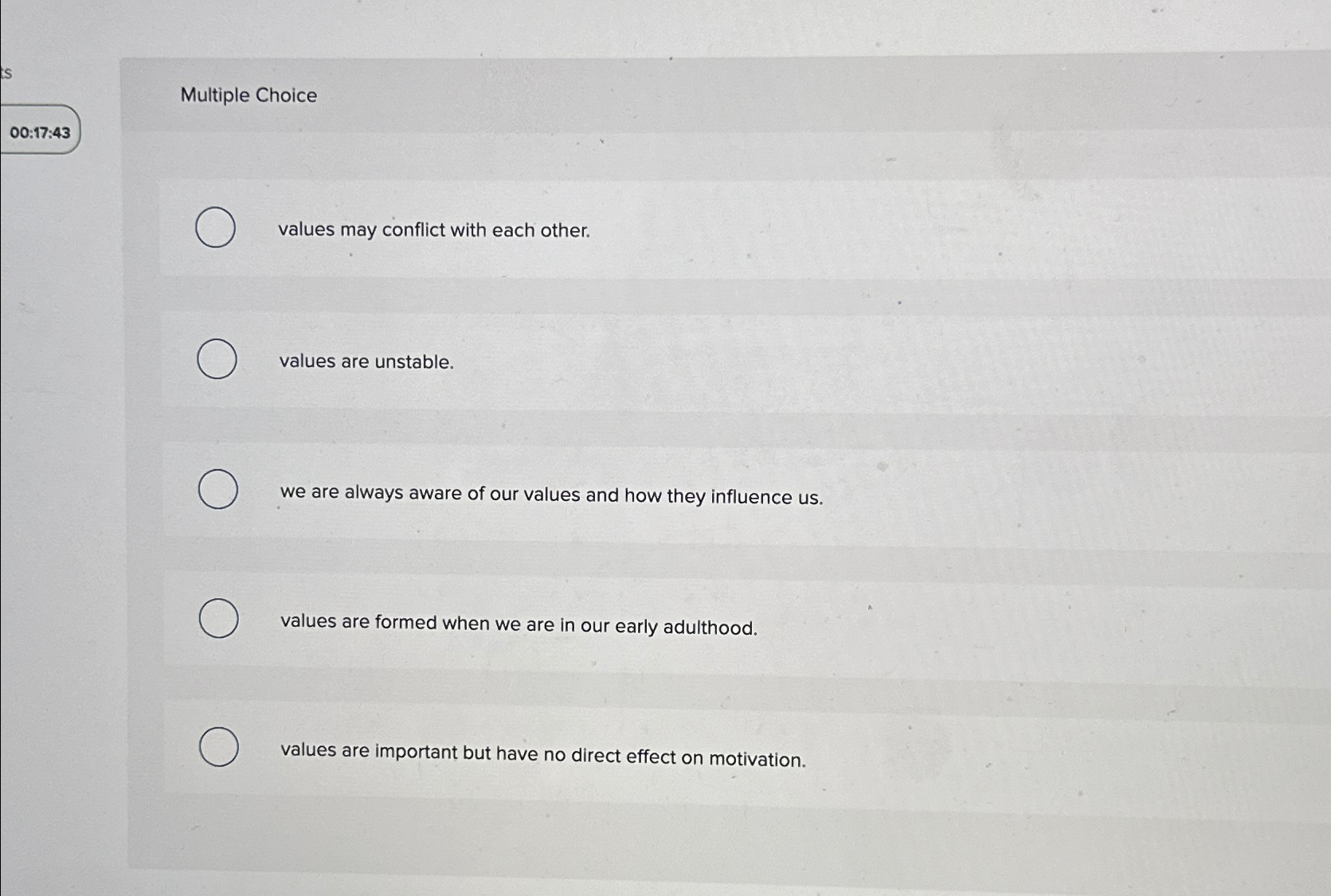 Solved Multiple Choicevalues may conflict with each | Chegg.com
