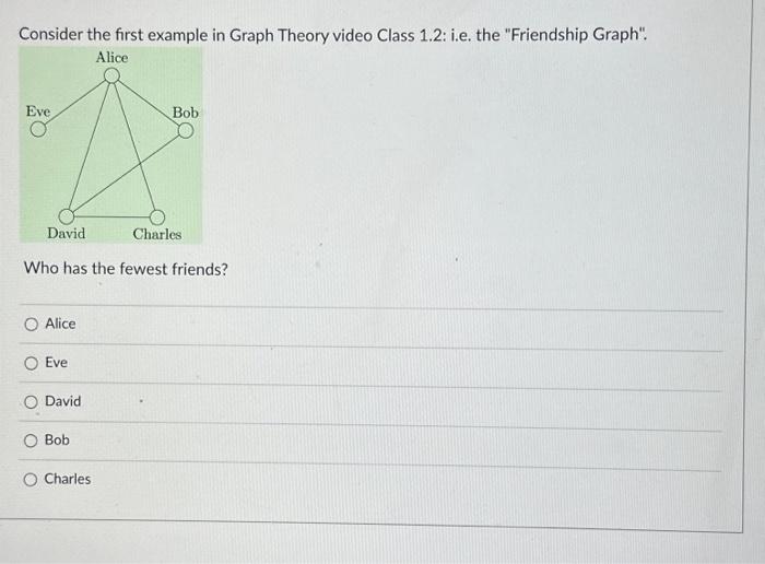 Solved Consider the first example in Graph Theory video | Chegg.com
