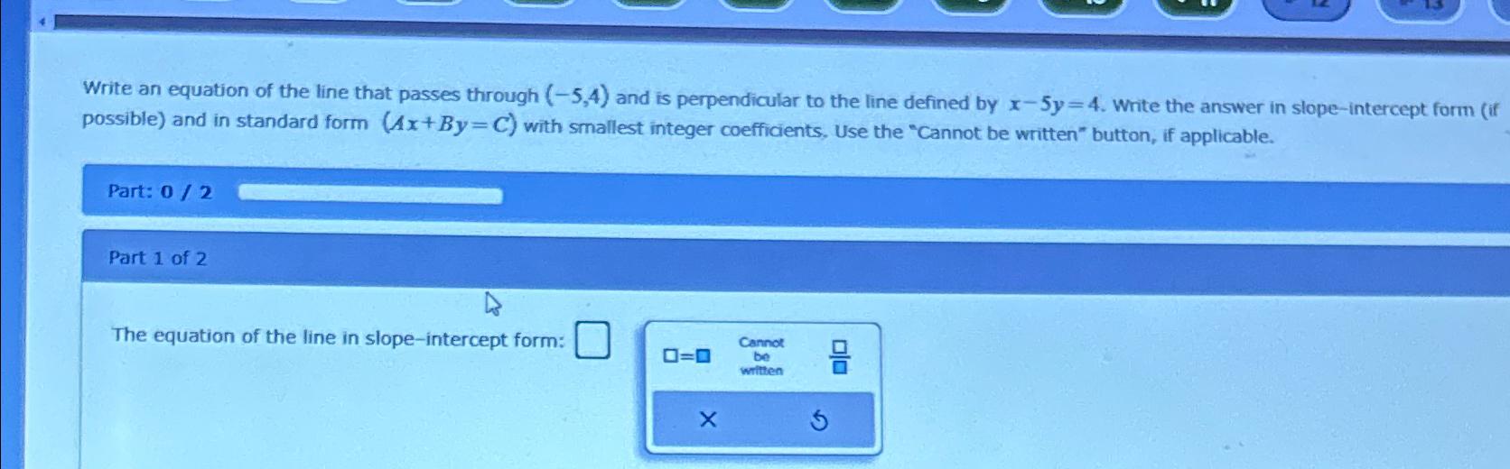 Solved Write an equation of the line that passes through | Chegg.com