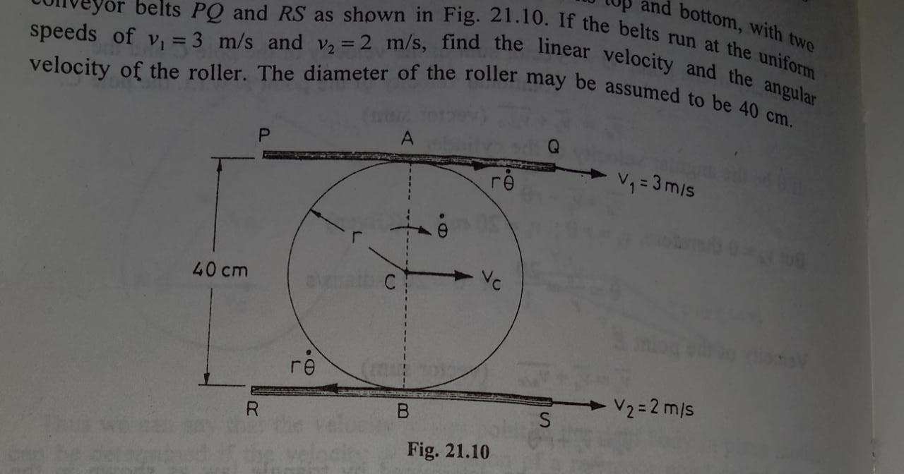 Solved speeds of v1=3 m/s and v2=2 m/s, find the linear | Chegg.com