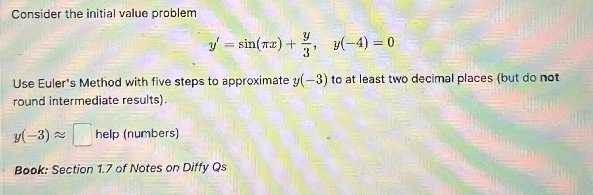 Solved Consider the initial value | Chegg.com